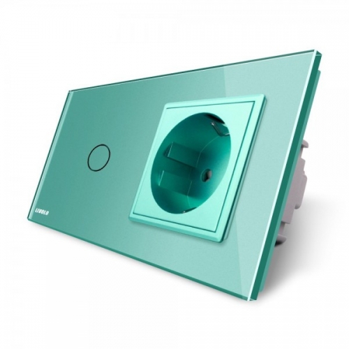 Intrerupator simplu cap scara / cap cruce + priza simpla Livolo rama ...