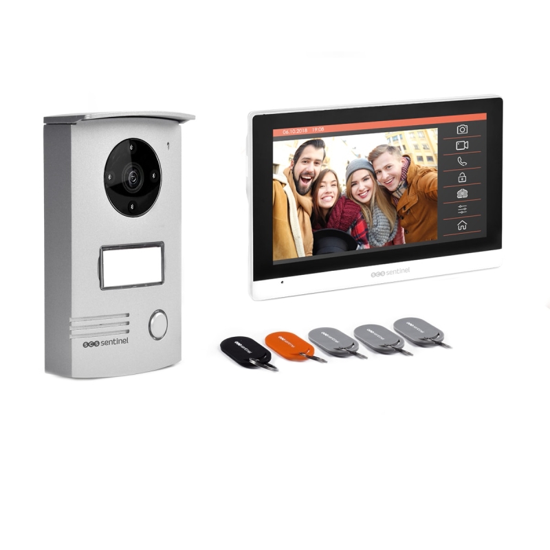 Kit interfon video cu fir SCS Sentinel VisioKit 7, 5 Ecusoane RFID ...