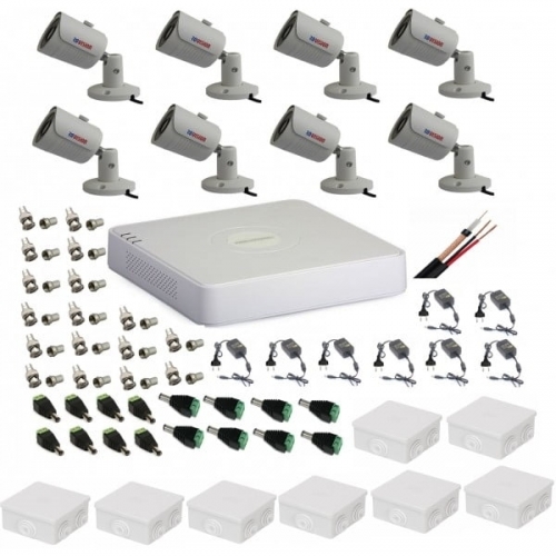 Kit profesional 8 camere supraveghere 8MP 4K, IR 25m + DVR 8 canale 8MP ...